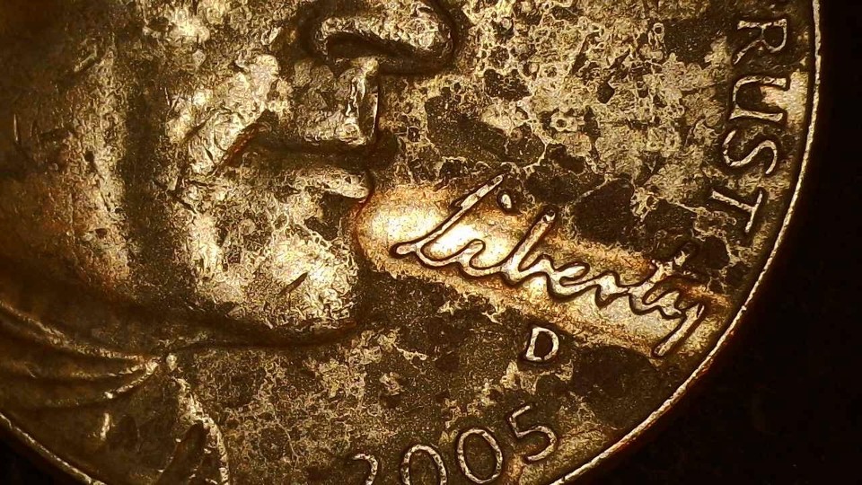 2005 D Buffalo Nickel Error Coin Struck Thru/Improperly Annealed Alloys ...