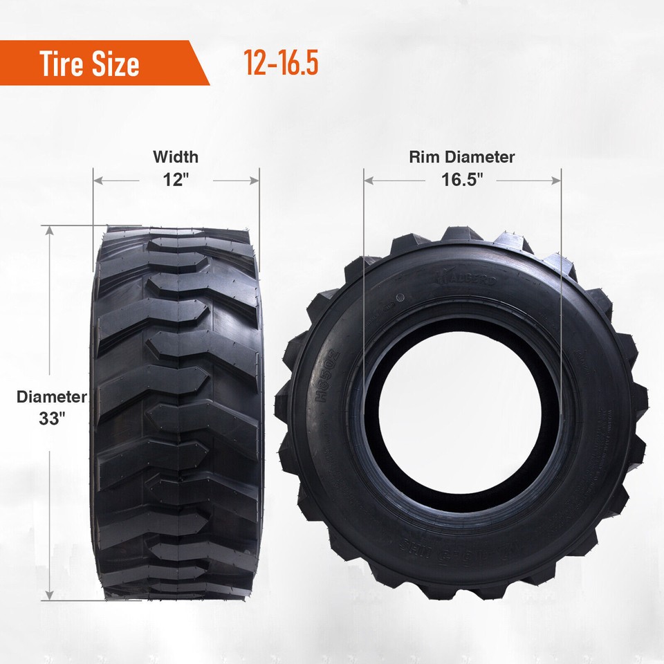 2-Pack 12-16.5 Skid Steer Loader Tires 12PR 12x16.5 SKS Industrial ...