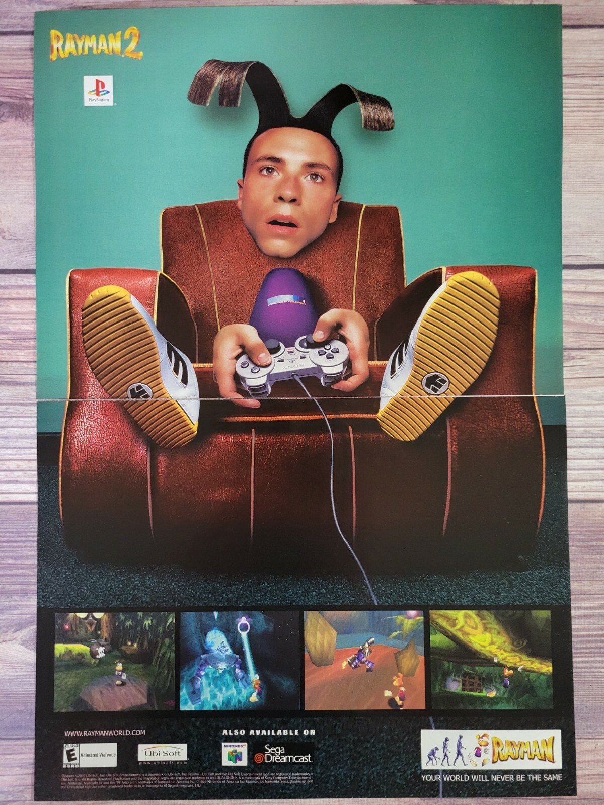 Rayman 2 Sega Dreamcast PS2 Playstation 2 Nintendo 64 Promo Ad Art ...