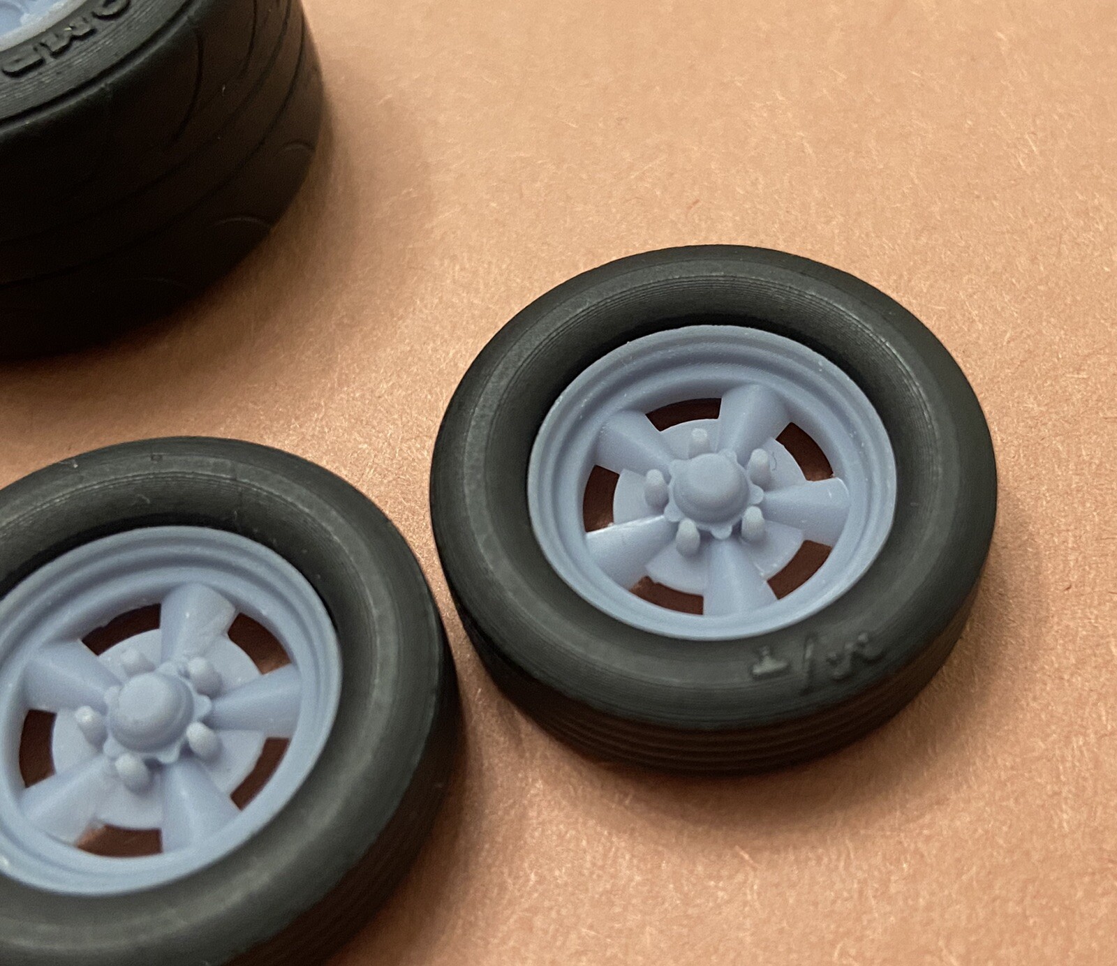 1/24 Scale:17/15-inch Classic Gasser Steelies w/ 5-spoke Wheels W/Drag ...