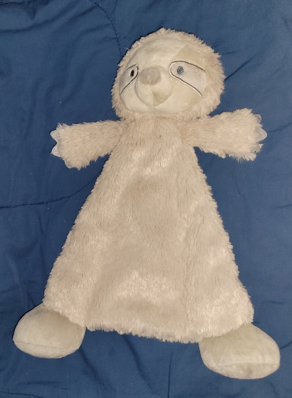 Demdaco Sebastian Sloth Tan Furry Rattle Blankie Lovey Plush Baby ...