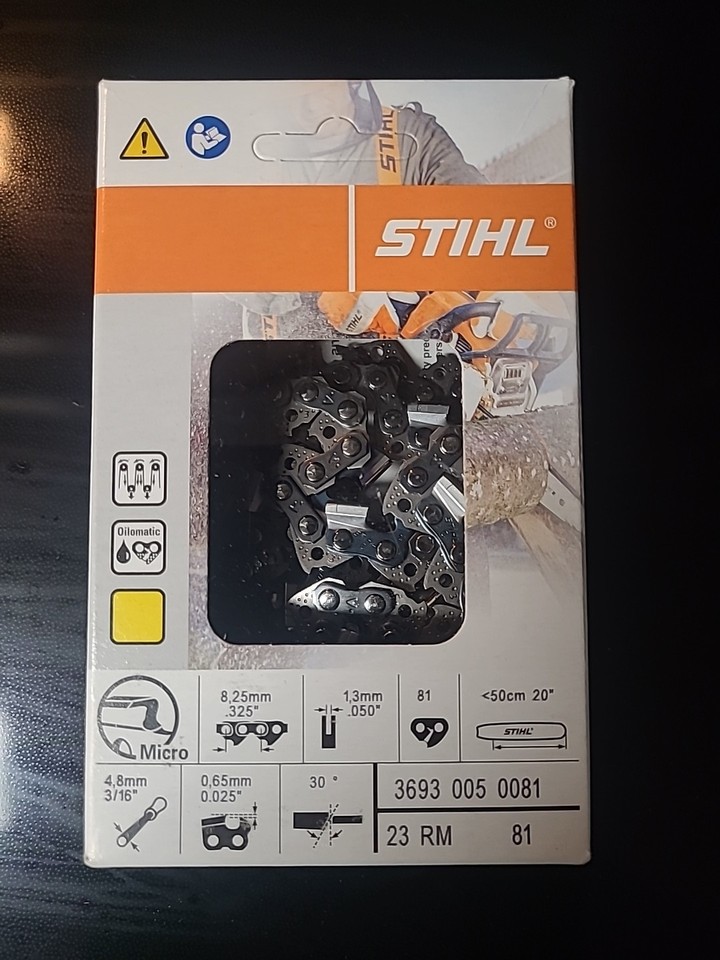 23RM 81 Stihl 20" Chain .325 Pitch .050 Gauge 81 Drive Links 3695-005 ...