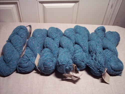 Rowan rowanspun tweed pure new wool yarn, turquoise 7 skeins | eBay