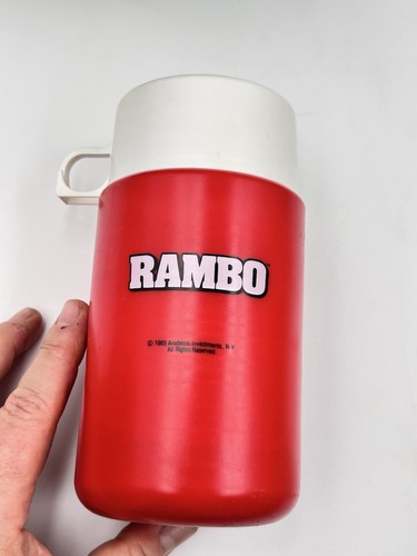 1985 Rambo Metal Lunchbox Complete With Red Thermos Vintage Anabasis ...