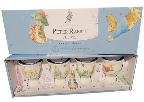 F Warne Co Beatrix Potter Peter Rabbit Set Of 4 NEW IN BOX Egg Cups ...