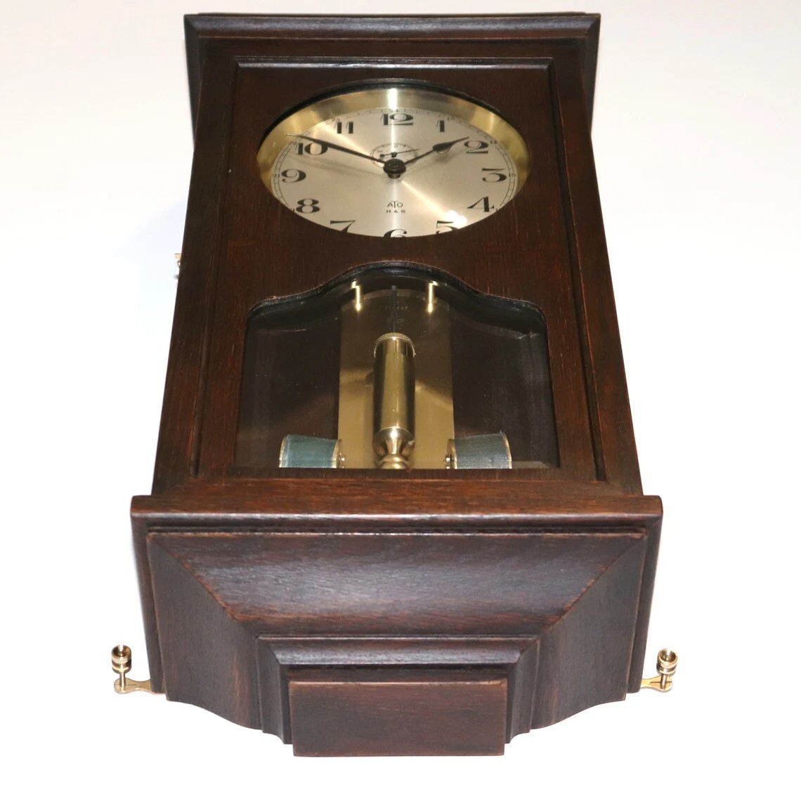 ATO HALLER & BENZING Antique Wall TOP Clock 1920s ELECTRIC! Super RARE ...