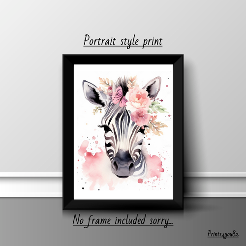 ZEBRA ANIMALS A4 POSTER PRINT PICTURE WALL ART HOME DECOR GIFT NEW ...