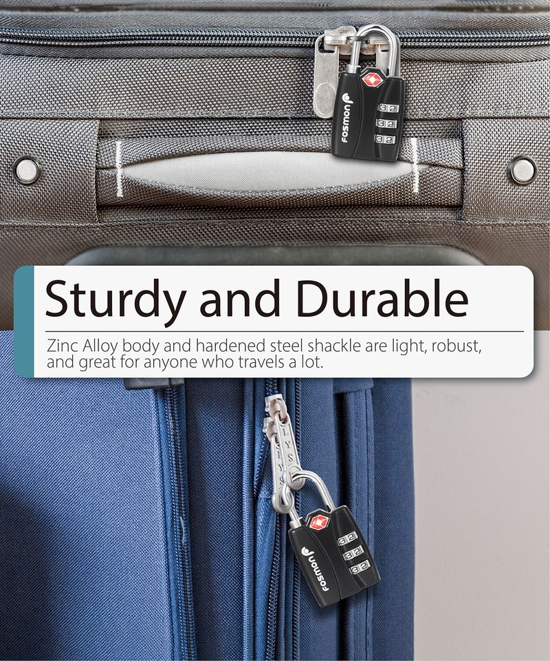 [TSA Accepted][1PACK] 3 Digit Combination Travel Bag Suitcase Luggage ...