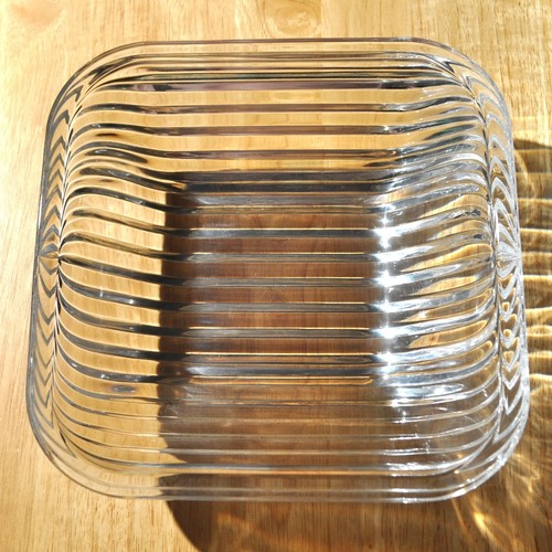 Villeroy & Boch Quadra Square Crystal Bowl Art Deco Electric Ribbed 9.5 ...