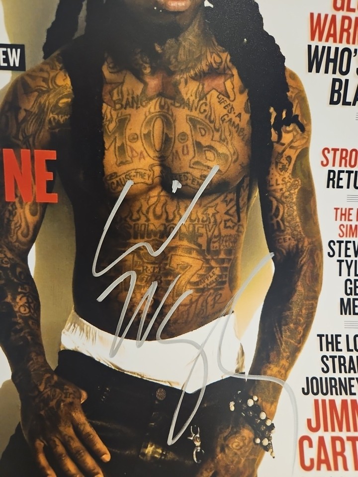 Lil Wayne Signed Rolling Stone Autograph Signed Weezy Rapper Magazine ...