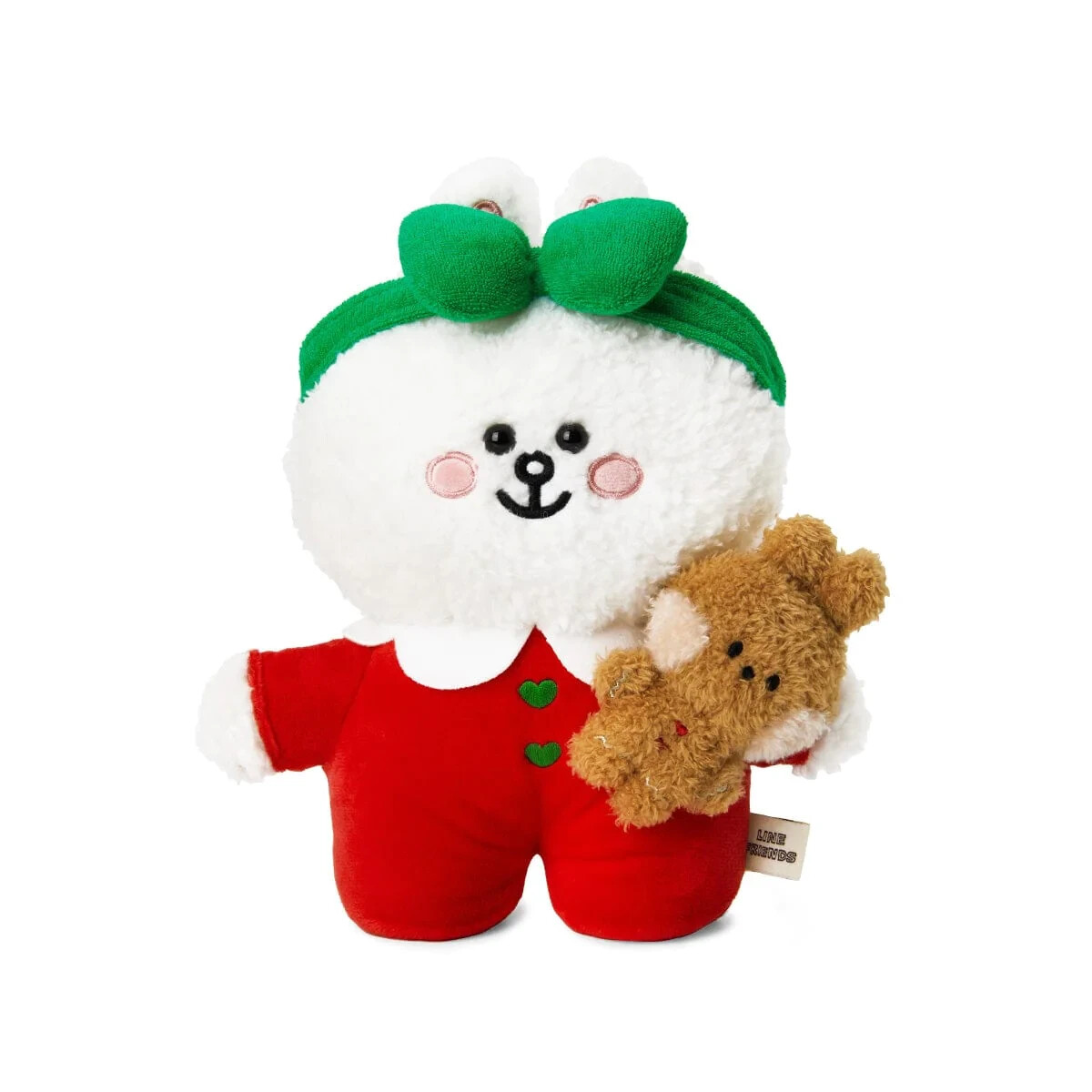 LINE FRIENDS ADORABLE MININI CONY WITH CONINI HOLIDAY STANDING STUFFED ...