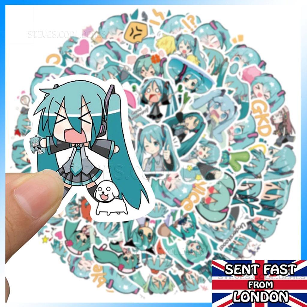 Hatsune Miku Stickers Cute Blue Sega video Cartoon Waterproof scrapbook ...