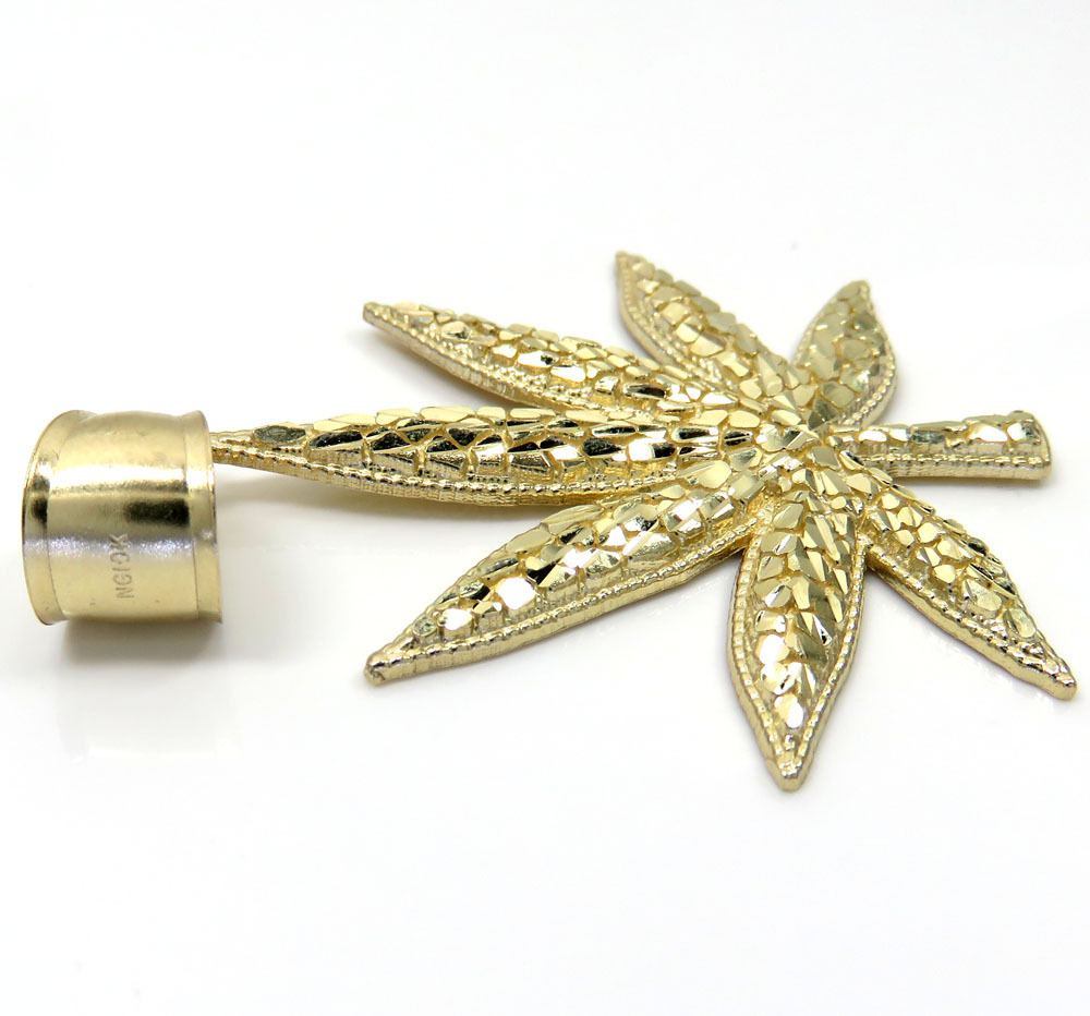 8.30 Grams Large 10k Yellow Real Gold Weed Marijuana Leaf Pendant | eBay