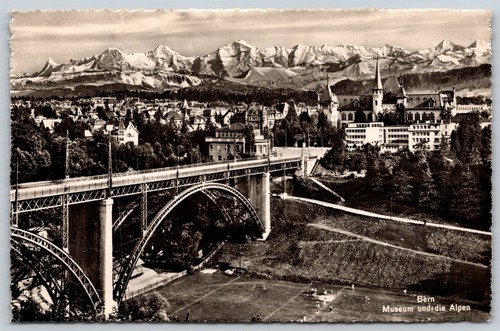 Postcard Bern Museum und die Alpen RPPC M143 | eBay