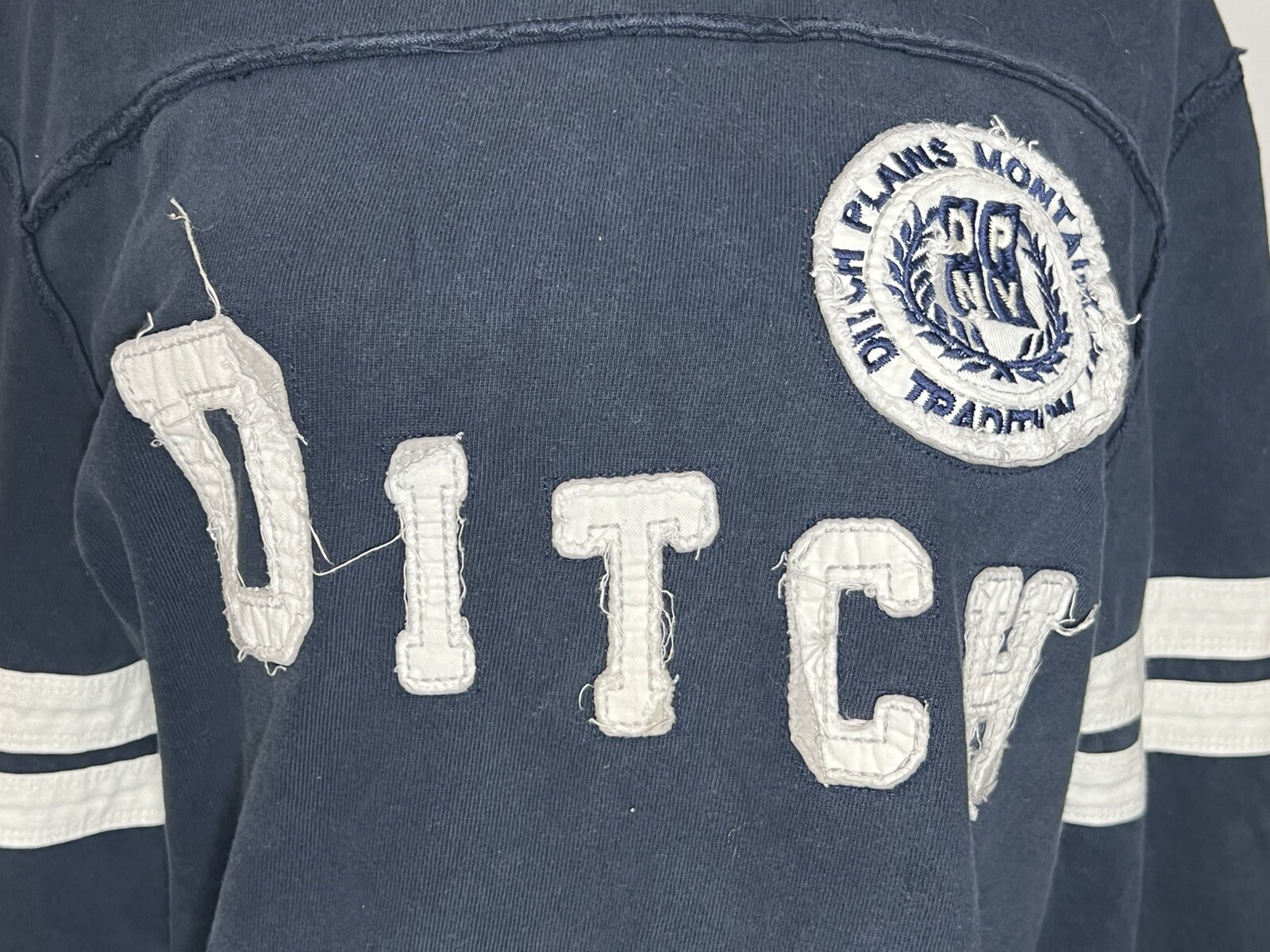 DITCH PLAINS, Womens Sweatshirt, Size Medium, Dark Blue, Logos, 100% ...