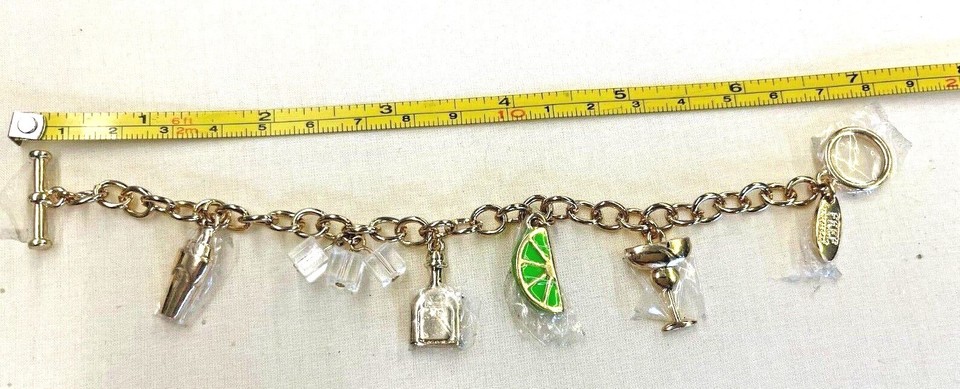 PREP OBSESSED Cocktail Bracelet w/Charms Gold Tone Bracelet New | eBay