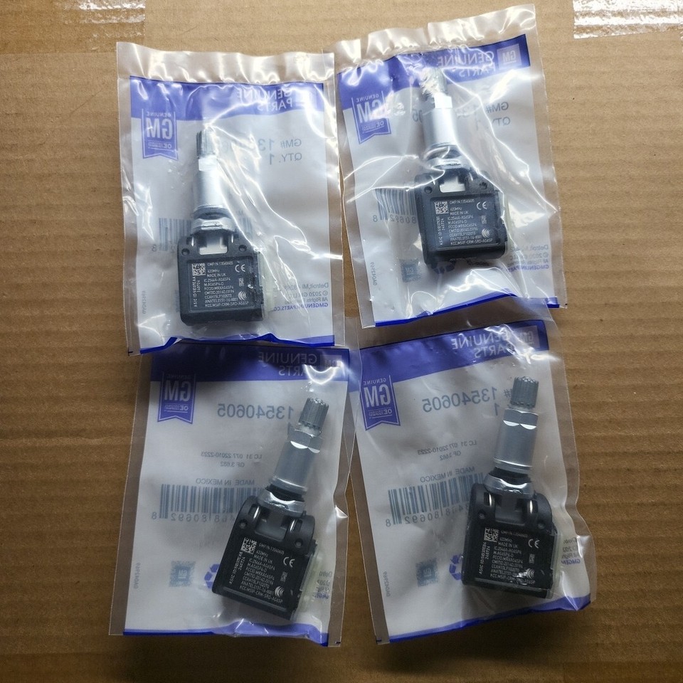 2020-2022 Chevrolet GMC 4 Pc OEM Tire Pressure Monitor Indicator Sensor ...