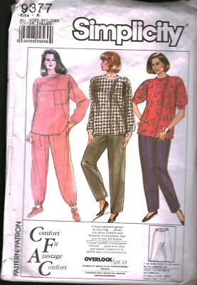9377 Vintage Simplicity Sewing Pattern Misses Pull on Pants Knit Top ...