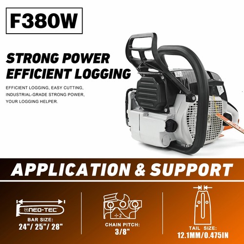 72cc Chainsaw Gas Power Head Compatible with 038 MS380 Milling Cut Tree ...