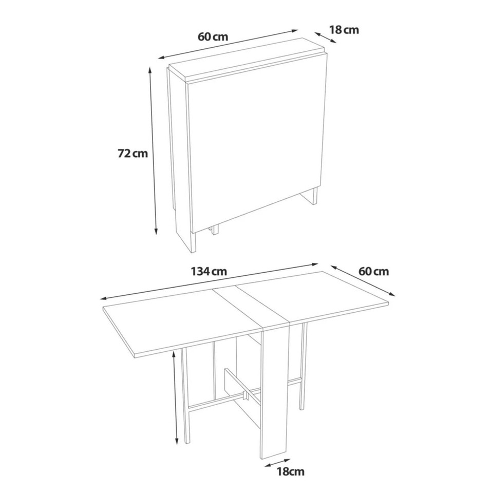 Folding Dining Table Practical Space Saving Portable Foldable Kitchen ...
