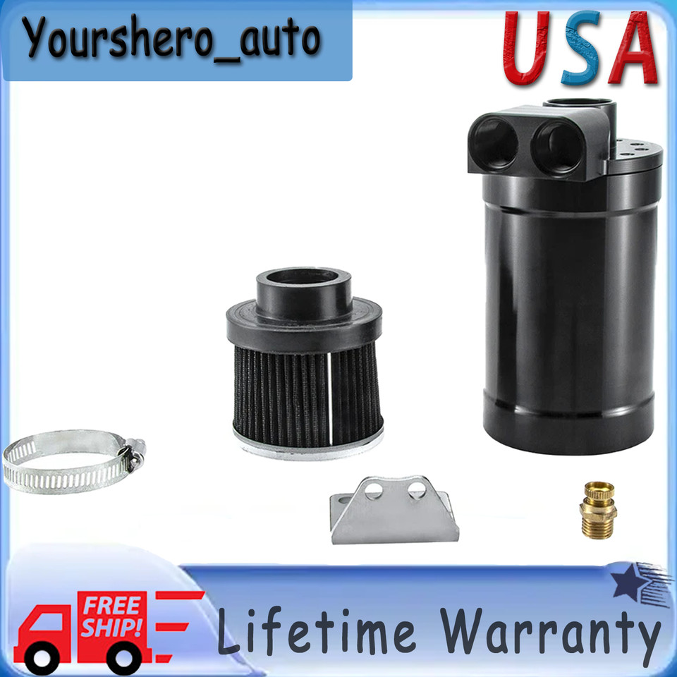 Top Loader Billet Oil Catch Can Dual 10AN Port Fit LS1 LSX Coyote Mod ...