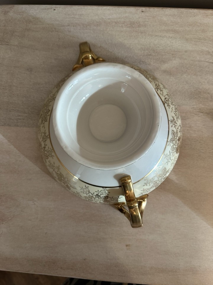 Antique NIPPON HAND PAINTED Footed Porcelain 2 Pc Punch Bowl ...