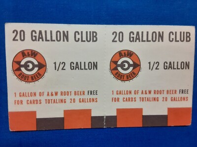 Vintage A&W Rootbeer 20 Gallon Club vouchers (2) | eBay