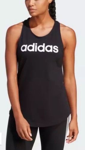 NWT Adidas Tank Top Loose Fit Cotton Graphic Black Athletic Racerback ...