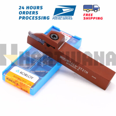 Lathe Grooving Tool Parting Grooving Cut-Off MGMN300-M Carbide Inserts ...