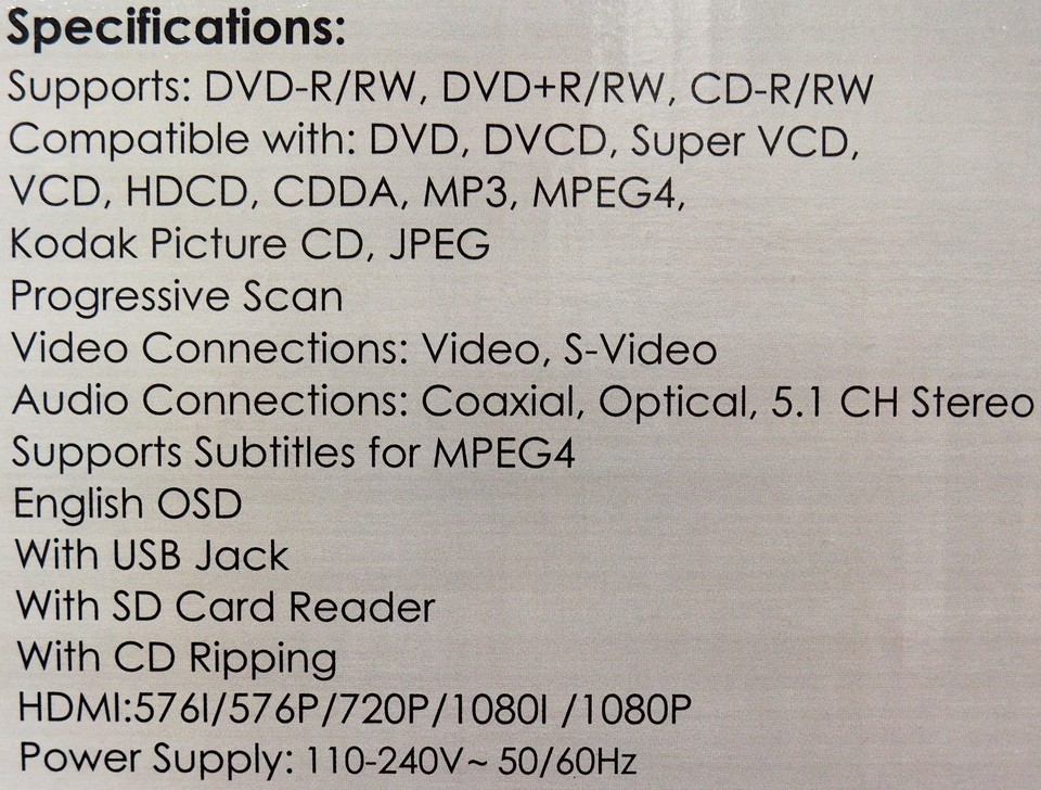 JVC XV-Y430B All Region Code Free HDMI DVD Player 5.1 Channel USB PAL NTSC NEW | eBay