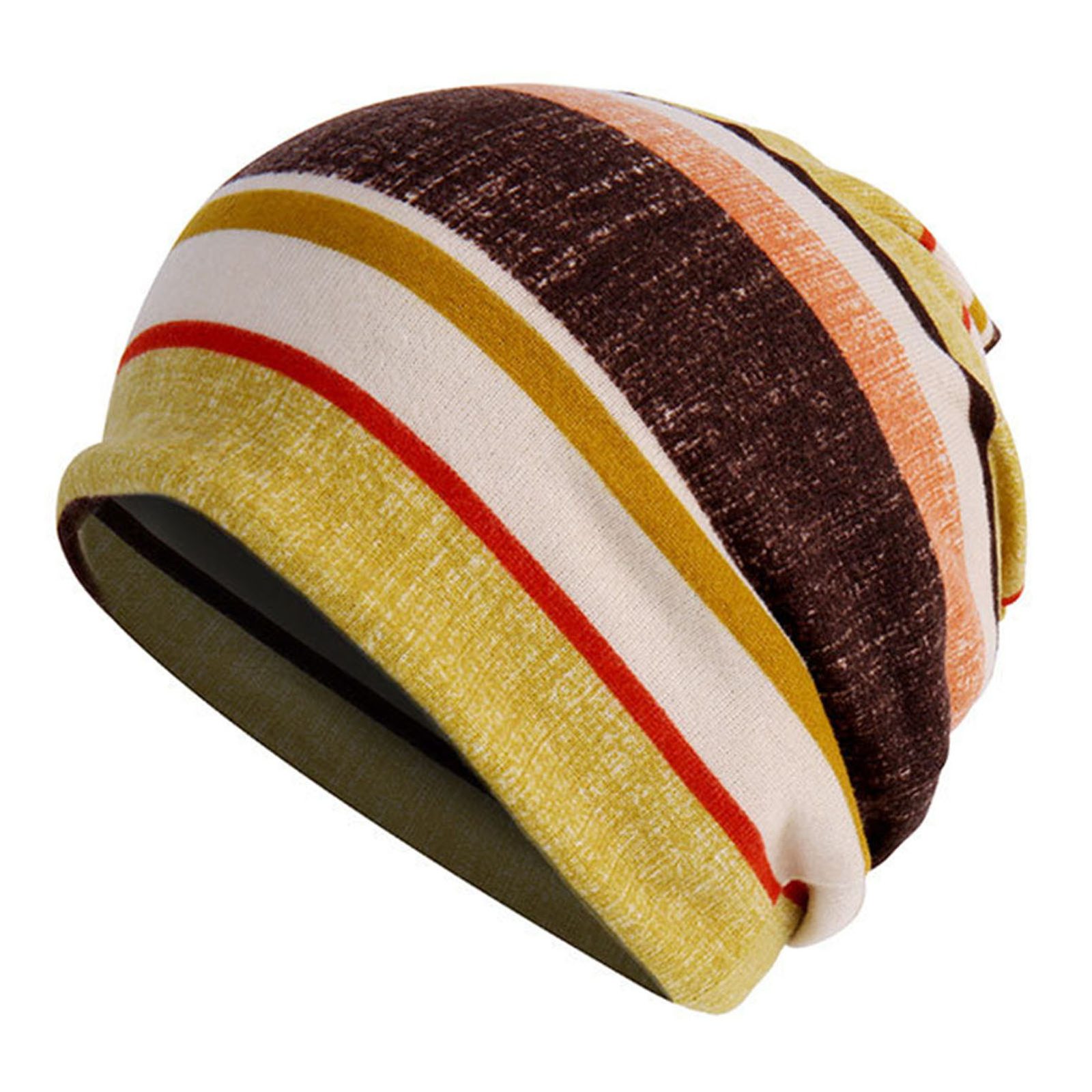 Decorative Lady Hat Color Combination Striped Matching Unisex Beanie ...