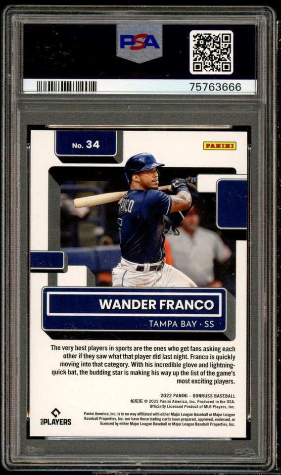 Wander Franco Rookie Card 2022 Donruss #34 PSA 10 | eBay