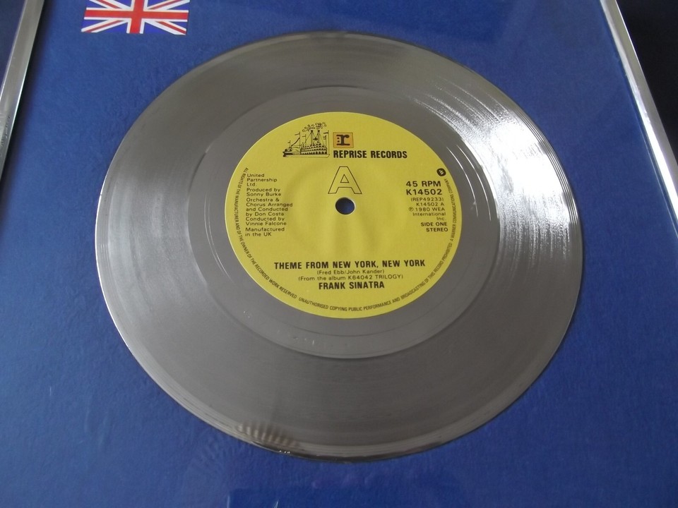 BCal & Sinatra's “New York, New York” - Genuine BPI Silver Record Award ...