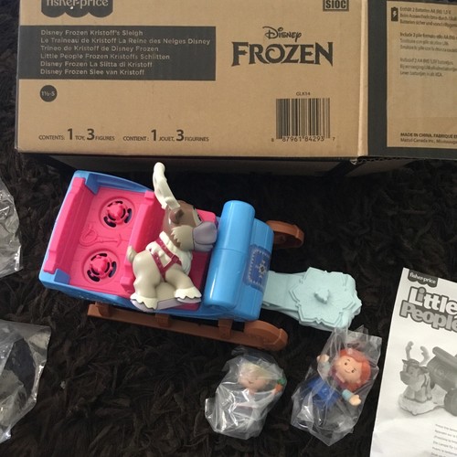 Fisher Price Little People Disney Frozen Sleigh Set w/Deer Sven, Anna ...