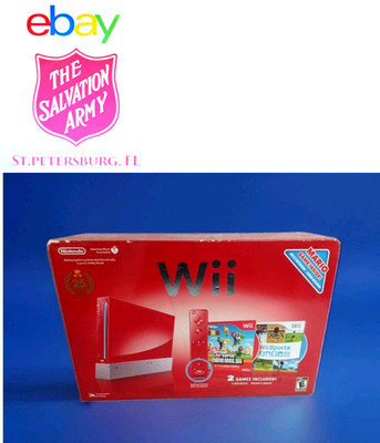 Nintendo Wii Red Console Tested w 2 Controllers~All Cords~Mario Bros ...