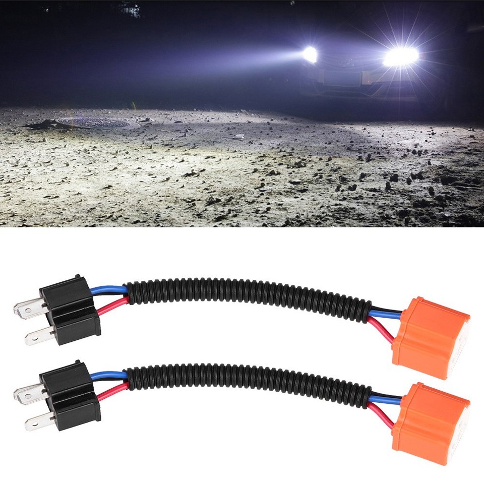 ɪ2Pcs H4/9003/HB2 Ceramic Connector Plug Socket Extension Wiring ...