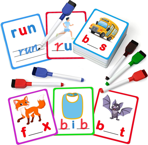100 Short Vowel Spelling Flashcards, Handwriting Cards Learn to Write ...