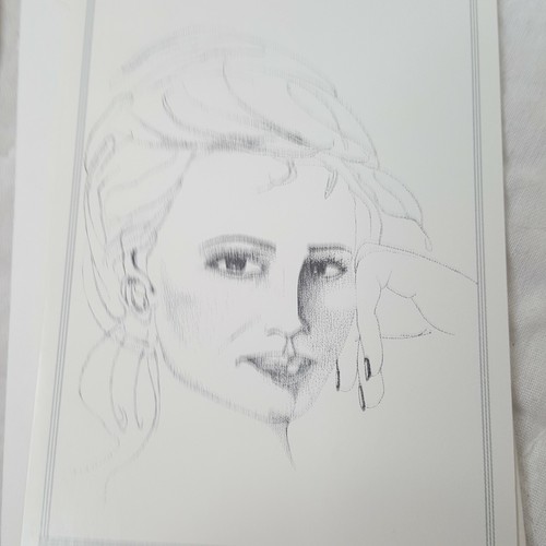 Lot of 2 Blank Note Cards Candi Pen and Ink Drawing by Rusty Redfern | eBay