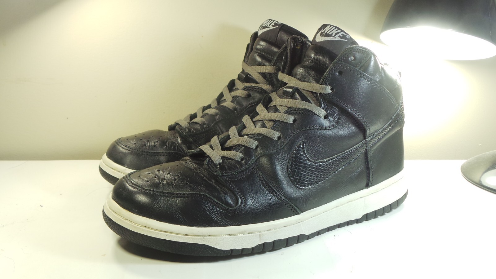 2001 NIKE DUNK HIGH STUSSY B 302763 001 BLACK 9 AIR F… - Gem
