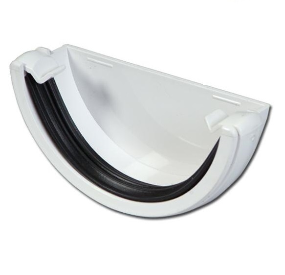 White Round Guttering & Down Pipe - 114mm Half Round Gutter 65mm ...
