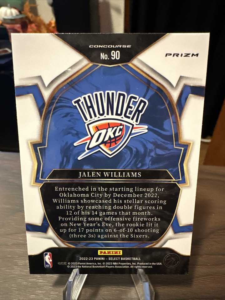 2022-23 Panini Select Jalen Williams Orange Flash Prizm SP Rookie Card ...