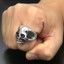 Mens Stainless Steel Jawless Skull Biker Ring Gothic Silver Rocker Band ...