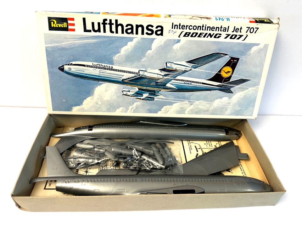 REVELL 1961 LUFTHANSA INTERCONTINENTAL BOEING 707 JET AIRLINER 1/144 ...