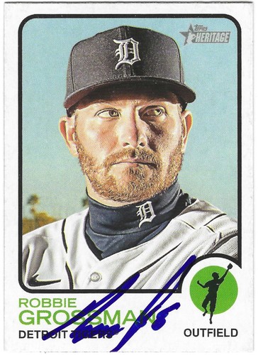 ROBBIE GROSSMAN SIGNED AUTOGRAPHED 2022 TOPPS HERITAGE BASEBALL CARD ...