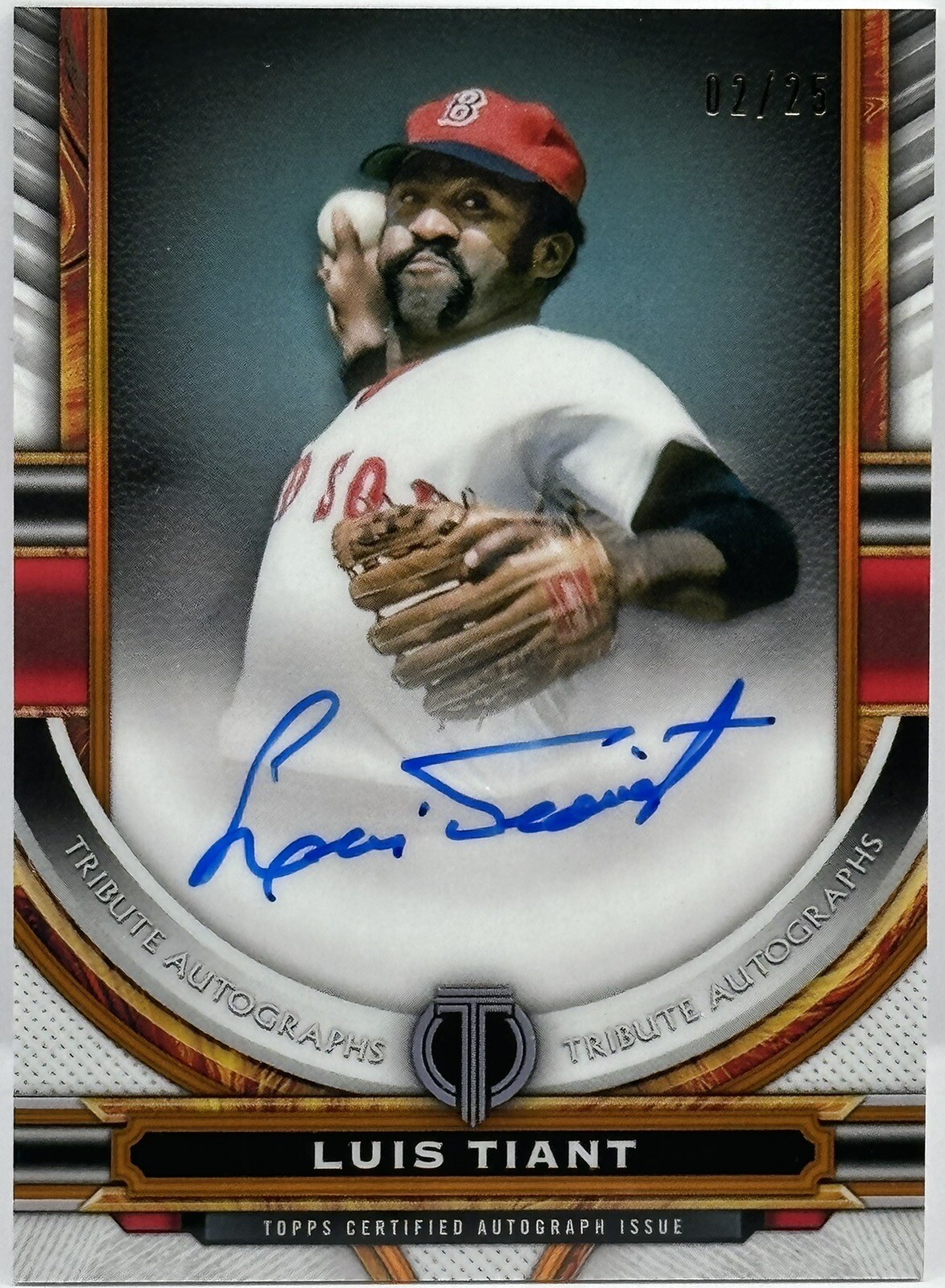 2023 Topps Tribute Luis Tiant Auto Autograph Orange #/25 SSP BOSTON Red ...