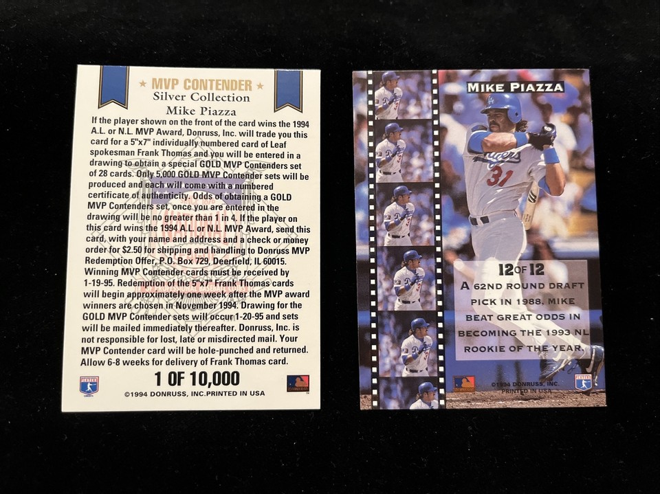 Mike piazza 1994 leaf gamers, and MVP contender Silver Collection | eBay