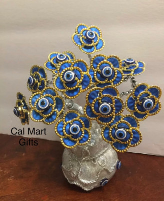Turkish Blue Evil Eye Blue Flower Money Fortune Tree Protection Good ...