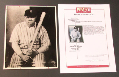Babe Ruth New York Yankees 8x10 Photo with RMY Auctions LOA | eBay