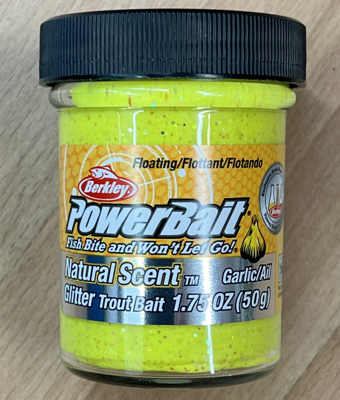 (119,80€/1kg)Berkley PowerBait NaturalGlitter Garlic Trout Bait 50g ...
