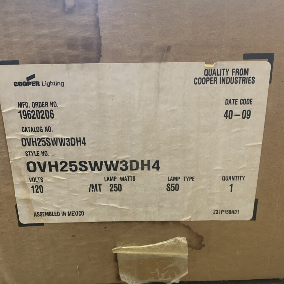 Cooper Lighting OVH 120v 250w HPS S50 Roadway Street Light Fixture | eBay